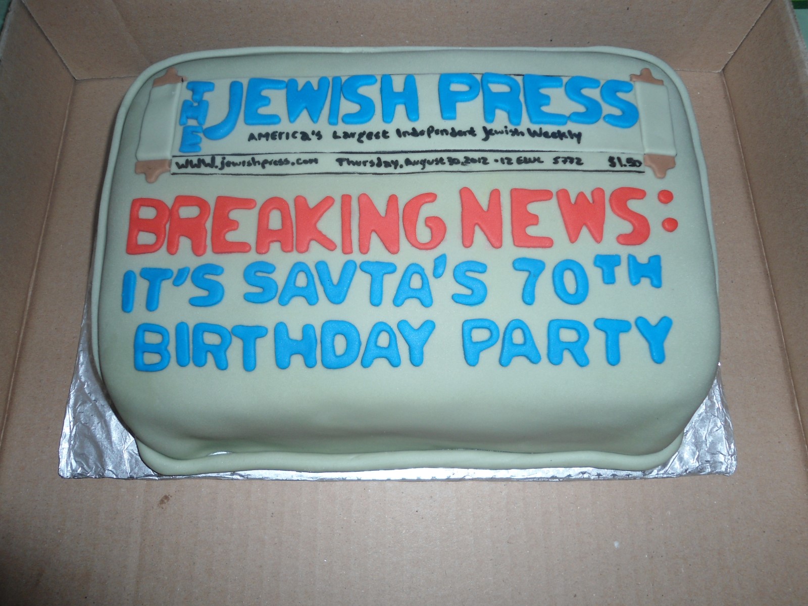 Newspaper Cake